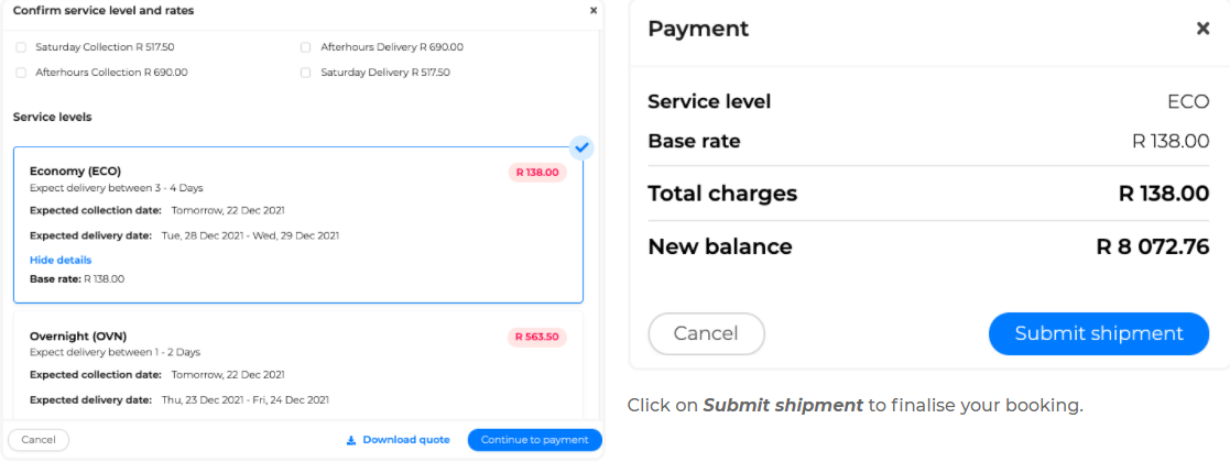 How to create/book a collection – The Courier Guy
