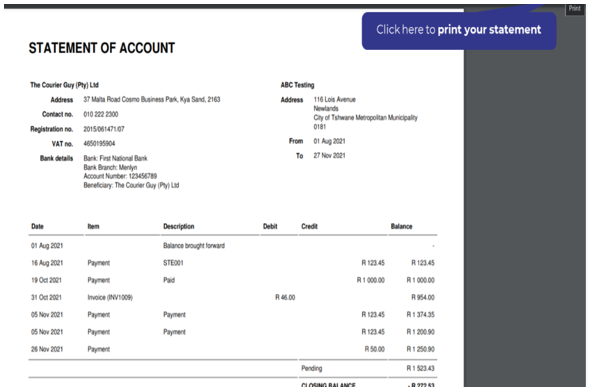 How to get your statements online – The Courier Guy